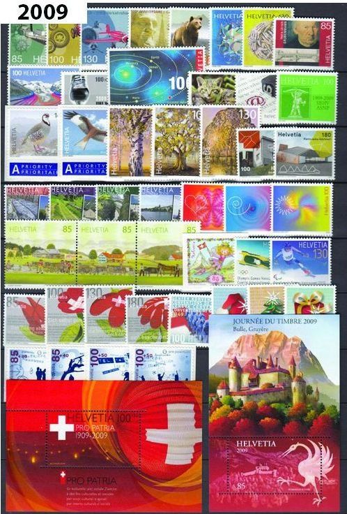 Timbres suisses année 2009 complète (Neuf (Voir description)) à CHENE ...
