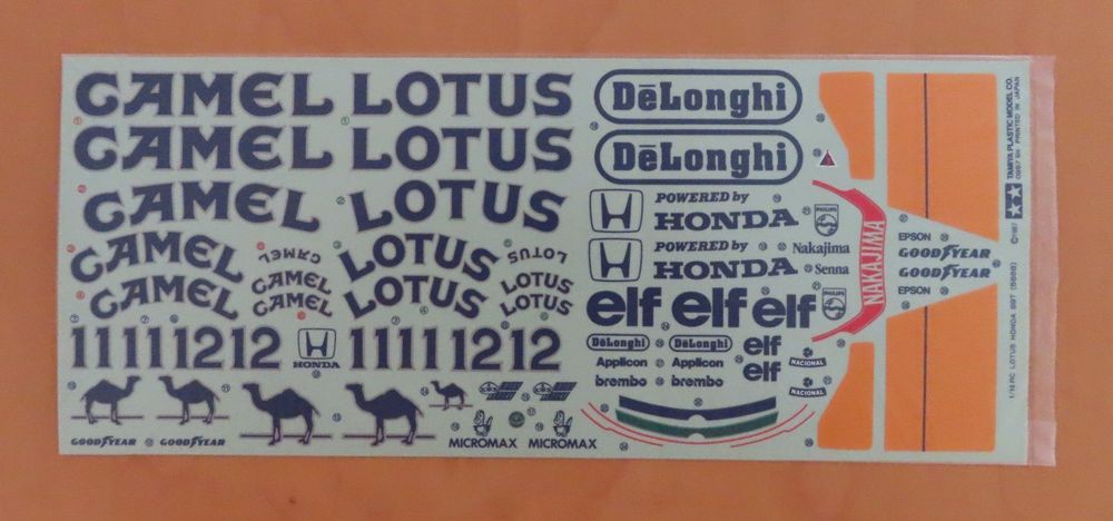 Tamiya RC Decal F1 Lotus Honda 99T 1987 (Neu und originalverpackt) in ...