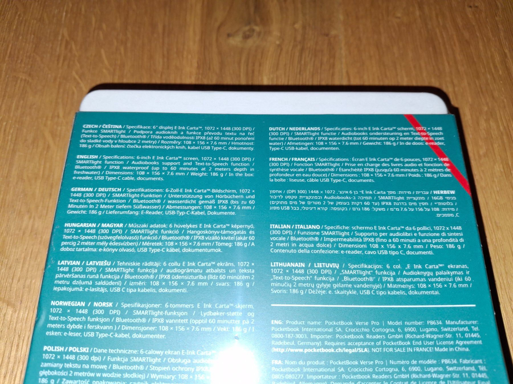 Pocketbook Verse Pro Red 6'' 16 GB ebook Reader E-Reader NEU (Neu und ...