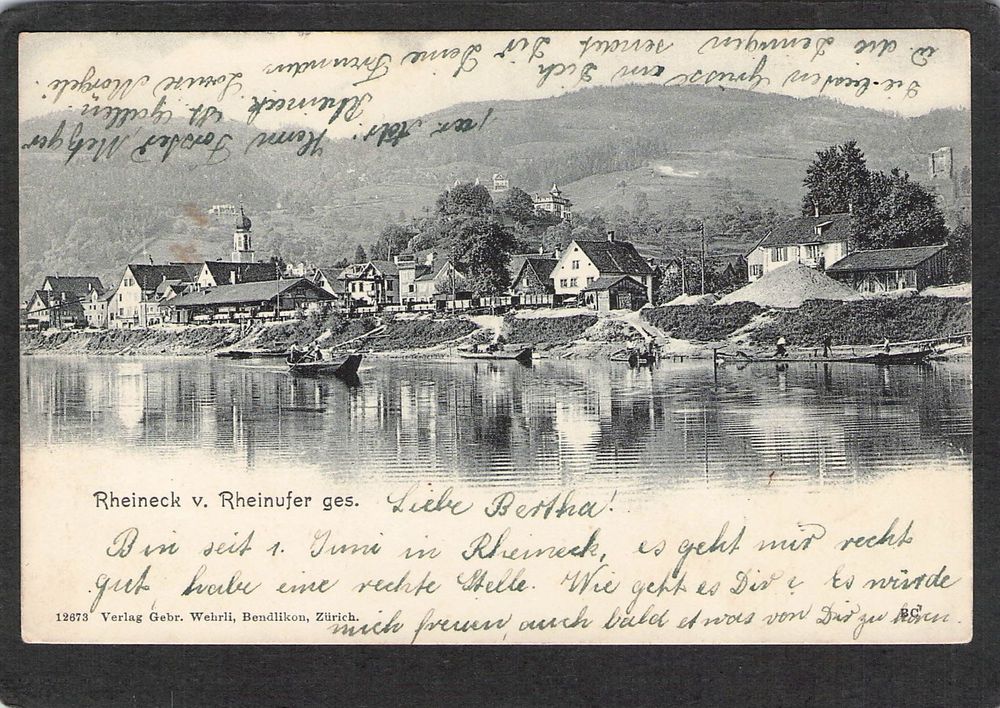 #Rheineck SG vom Rheinufer gesehen , gel. 1904 (Gebraucht) in Reichenburg für CHF 14 – mit ...