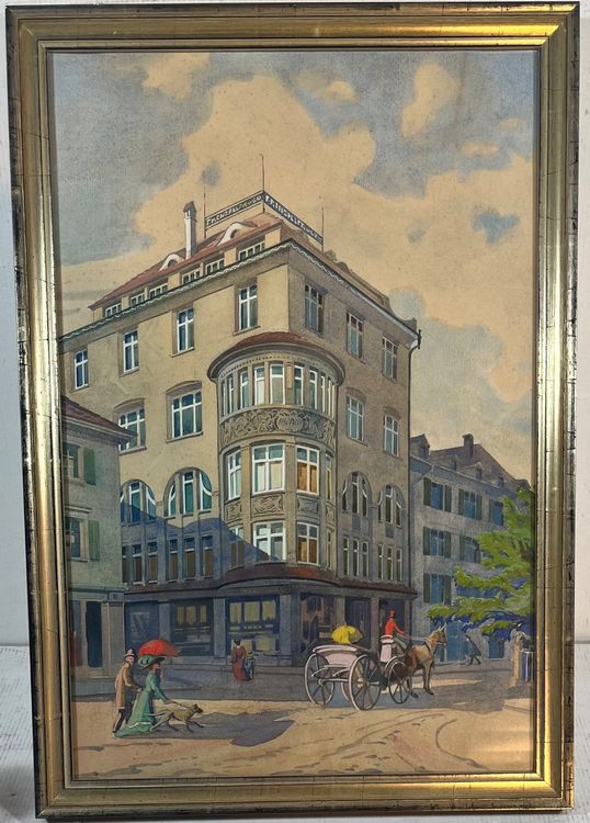 Antike Stadt Szene Aquarell mit Personen (Gebraucht) in Root für CHF 39 – nur Abholung auf ...