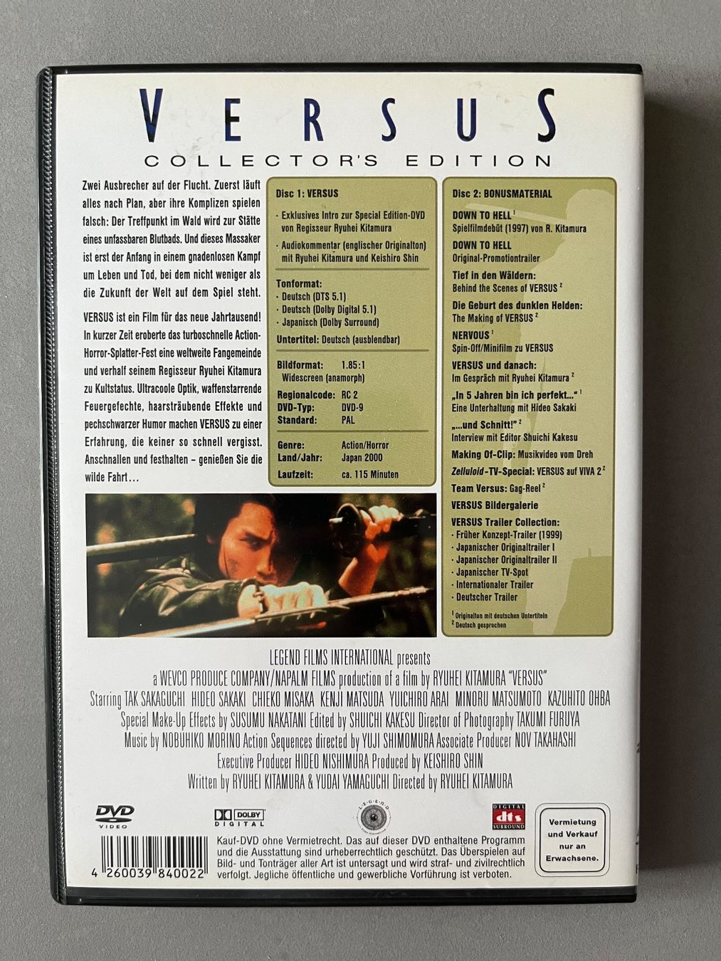 VERSUS (2000) DVD 📀 - Collector‘s Edition (Neu (gemäss Beschreibung ...