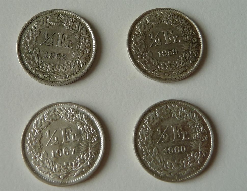 4 Stück 50-Rappen Silber diverse Jahre wählbar (mind. 2 div. | Kaufen auf Ricardo