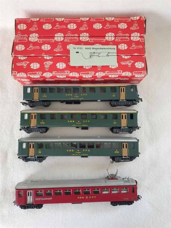 HAG H0/WS SBB Zug 3teil. Steuer-+Pers-Wa (Gebraucht) in Mehlsecken für ...