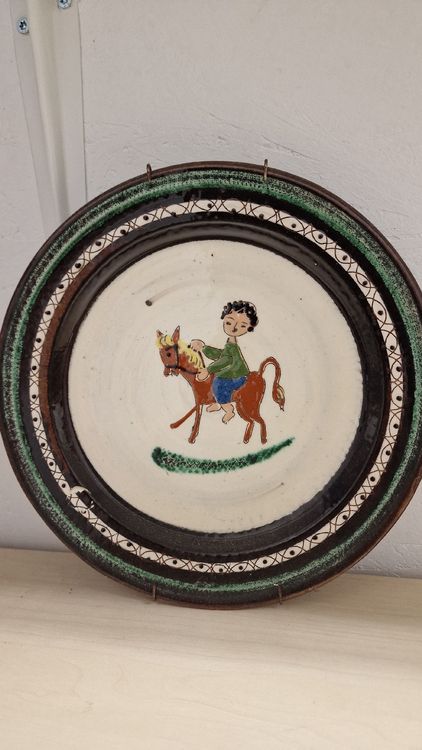Wandteller Keramik Teller Pferd Junge Vintage Teller Schweiz | Kaufen ...