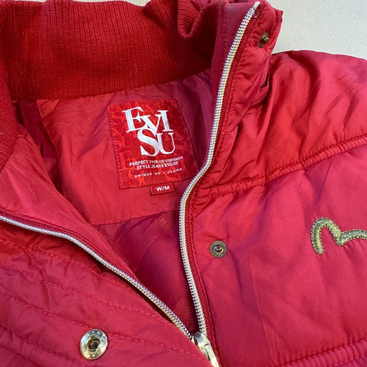 Evisu vintage red and golden puffer jacket winterjacke japan (Gebraucht ...