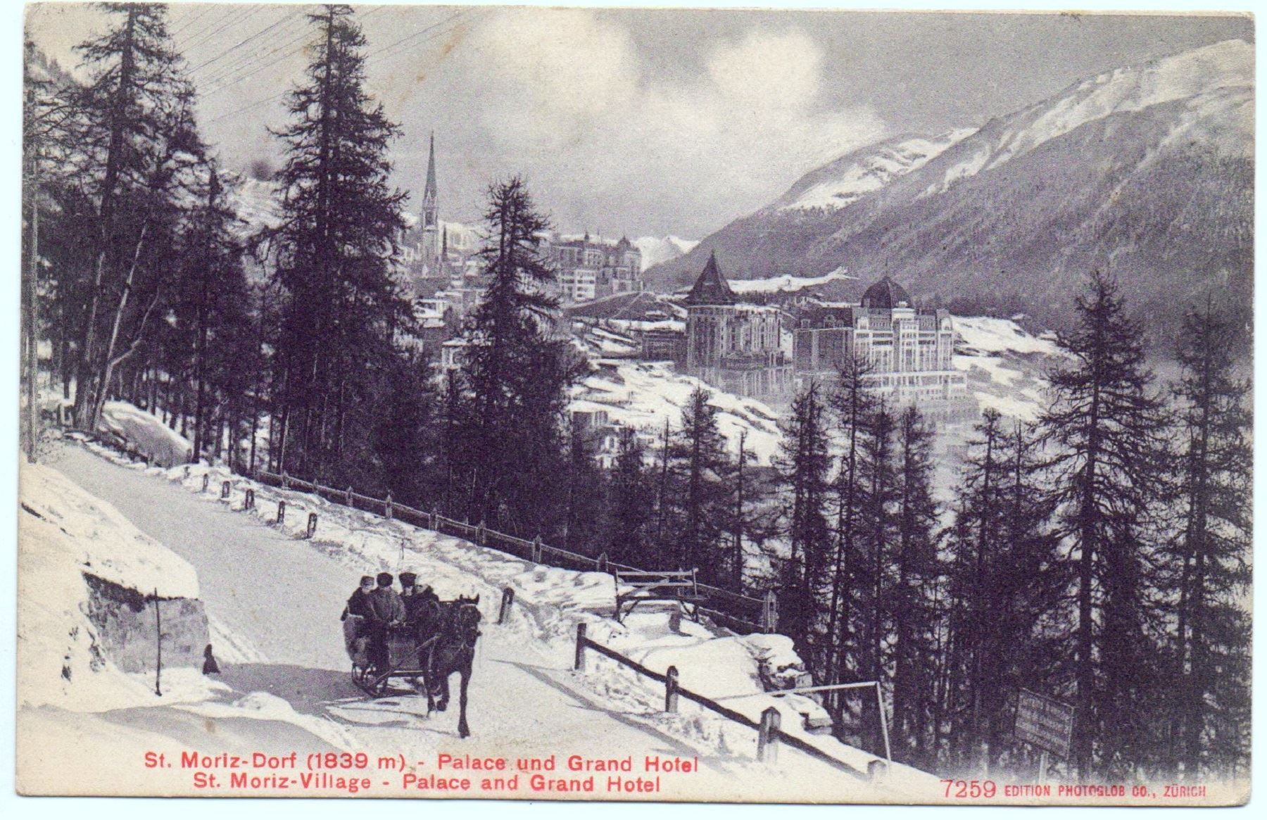 ST. MORITZ-DORF Palace und Grand Hotel - Pferde-Schlitten (Gebraucht ...