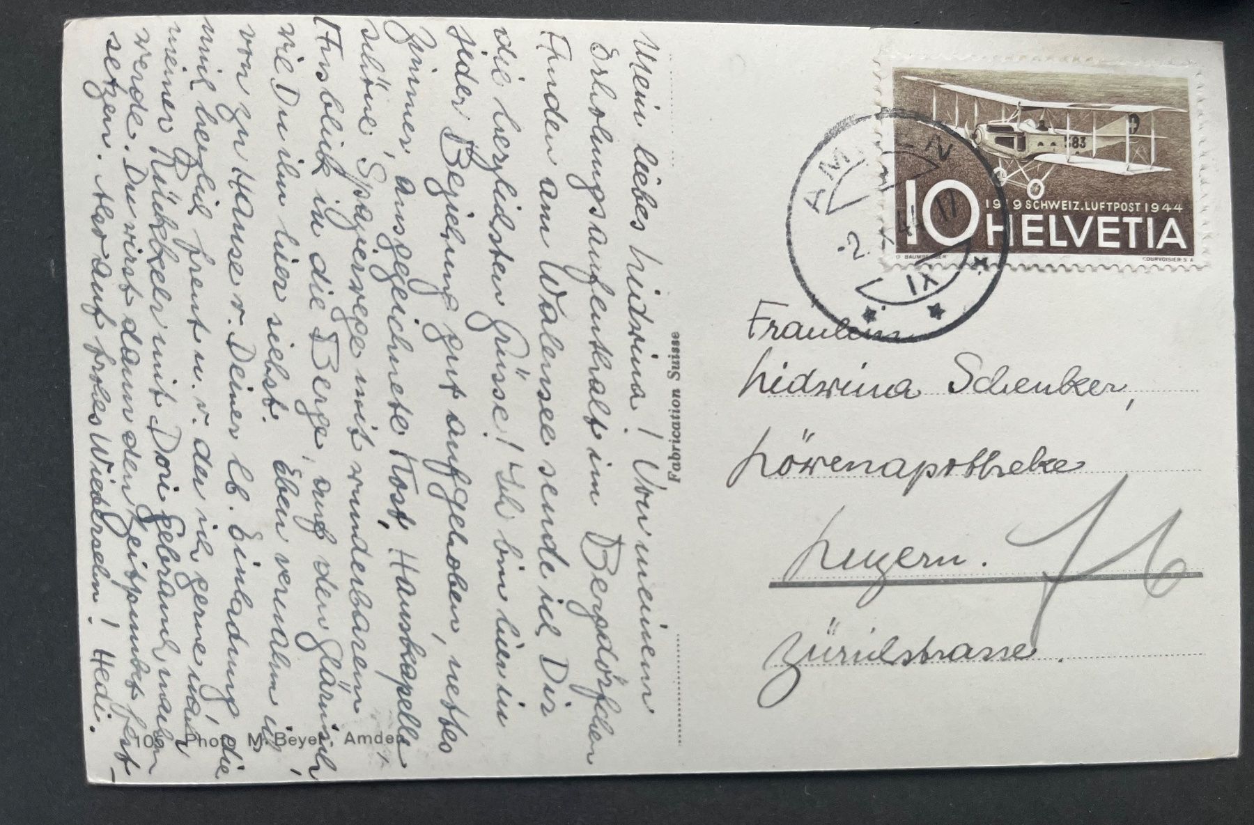 Der Glärnisch/ Stempel Amden, 1944 (Gebraucht) in Wabern für CHF 3.3 ...