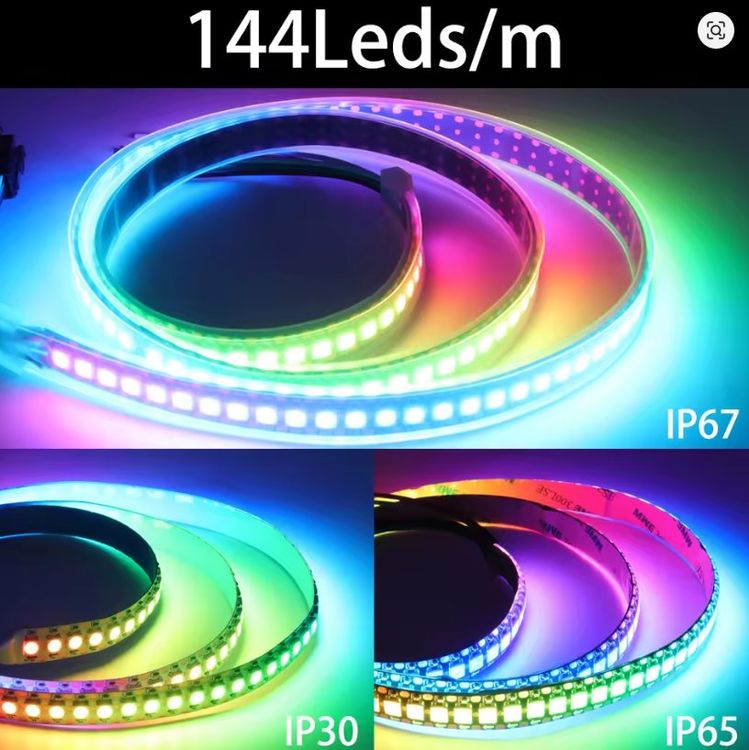 WS2812B 1m 5V 144 Smart RGB Pixel LED Strip schwarz IP30 (Neu und ...