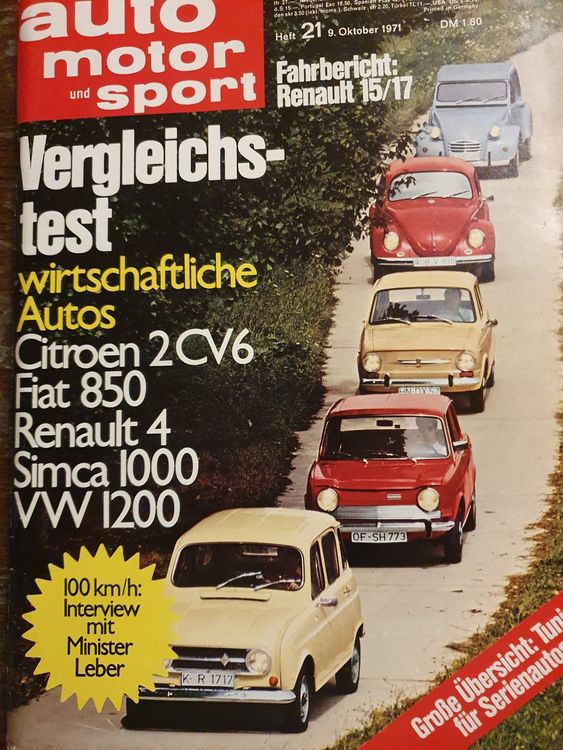 AMS 21/71 Fiat 850 Simca 1000 2 CV VW 1200 Volvo R4 15 17 xx | Kaufen ...