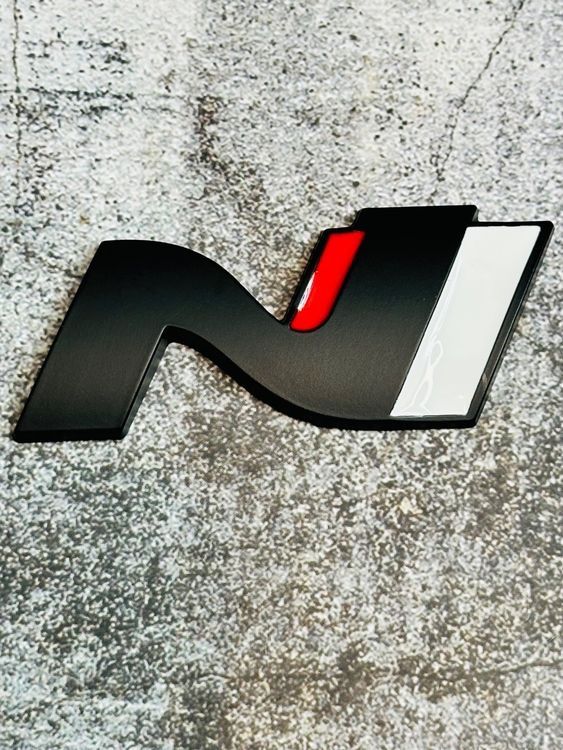Hyundai N Emblem Schriftzug Logo aus Metall NEU Schwarzmatt | Kaufen ...