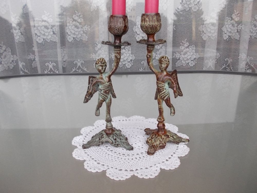 Skulptur Engel Messing Kerzenständer im Paar 40er/50er Jahre | Kaufen auf Ricardo
