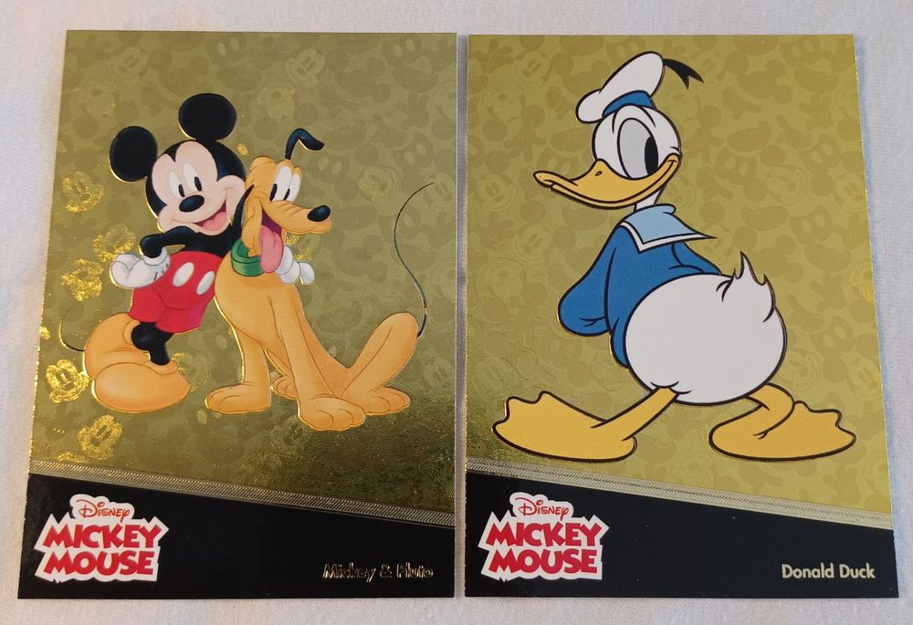 2x Walt Disney Gold Cards Donald, Mickey Mouse &Pluto AB 1.- (Neu ...