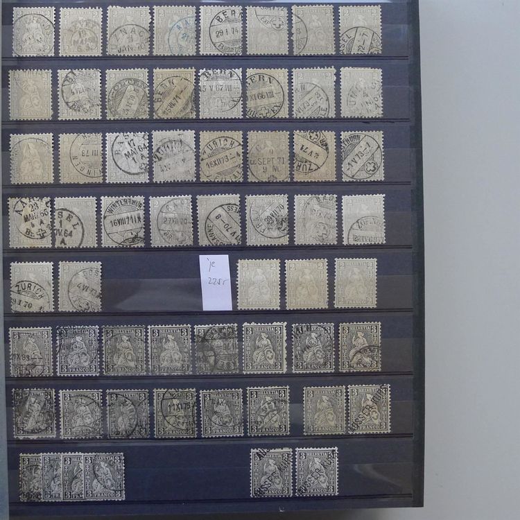 1862-1881, gigantischer Posten SITZENDE Helvetias, K:35'000. (Gebraucht) in Sursee für CHF 1800 ...