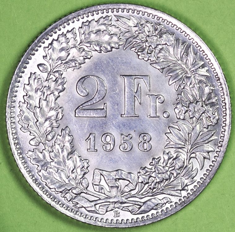 1958 / FR. 2.00 - MÜNZE, natürlich noch in SILBER ! | Kaufen auf Ricardo