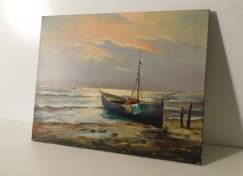 Oelbild signiert Segelschiff Oelgemälde | Kaufen auf Ricardo