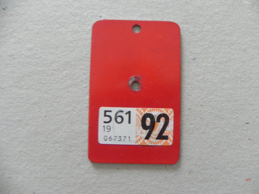CH Velonummer Velo Nummer 1992 Geschenk Jahr 92 AG Vignette (Gebraucht ...