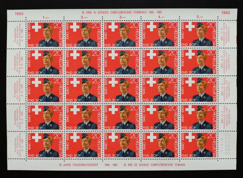 Schweiz Markenbogen Frauenhilfsdienst, 1965, postfrisch | Kaufen auf Ricardo