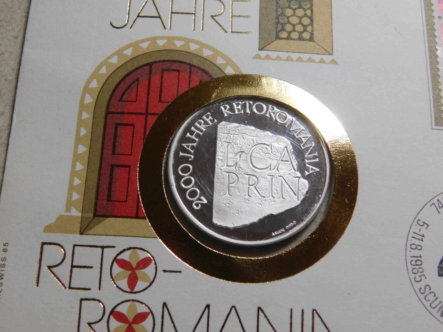 Münzbrief Silber (15g/999) - 2000 Jahre Retoromania 1985 (Neu (gemäss ...