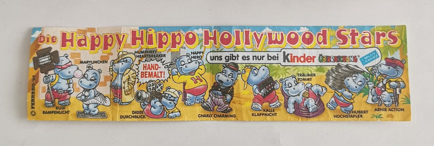 Happy Hippo Hollywood Stars 1997 Figuren Kinder Überraschung (Gebraucht ...