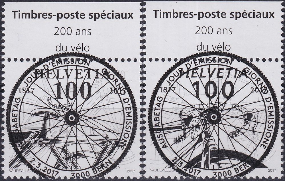 2017, Nr.1622+1623 Velo mit Ersttags-Voll-Stempel +TABS (Gebraucht) in ...