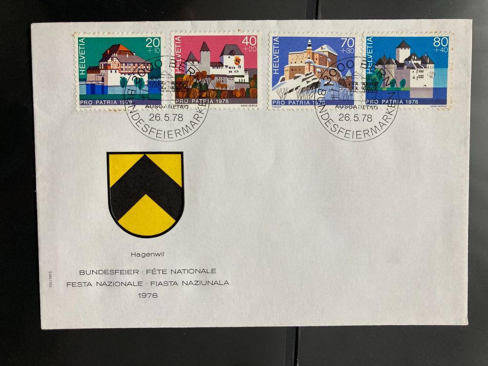 Schweiz 1978 Ersttagsbrief Satz Pro Patria Schlösser (Neu (gemäss Beschreibung)) in Liestal für ...