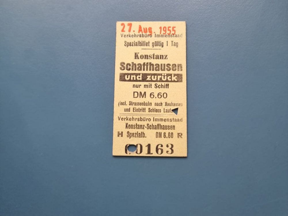 Billet Konstanz-Schaffhausen 1955 (Gebraucht) in Birrwil für CHF 20 – mit Lieferung auf Ricardo ...