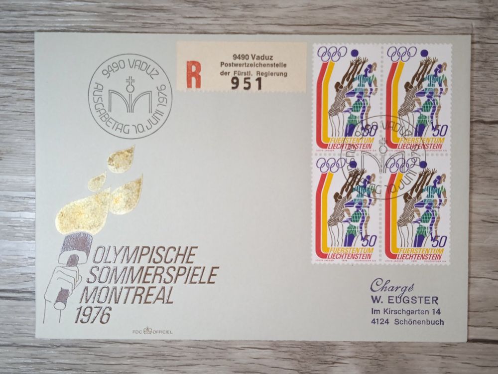 TR50 Enveloppe + Timbre Lichtenstein 1976 (Gebraucht) in Cousset für CHF 0.65 – mit Lieferung ...