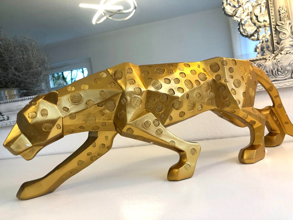 Leopard Statue gold NEU | Kaufen auf Ricardo