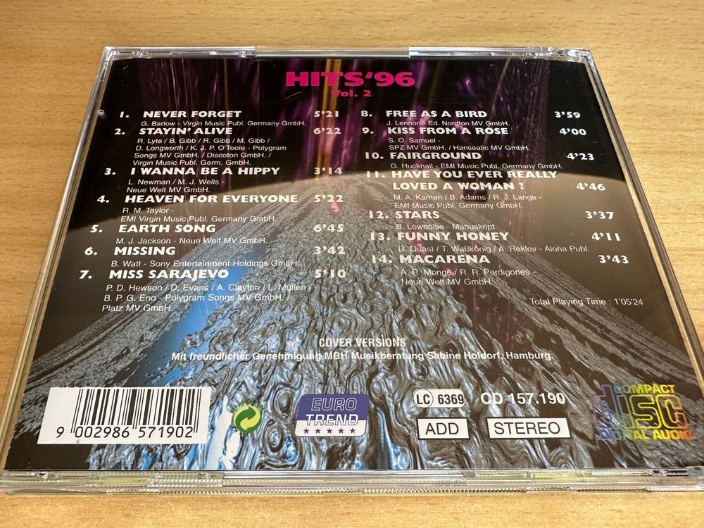 Various – Hits'96 (Cover Versions) Volume 1 + 2 - 2 CD | Kaufen auf Ricardo