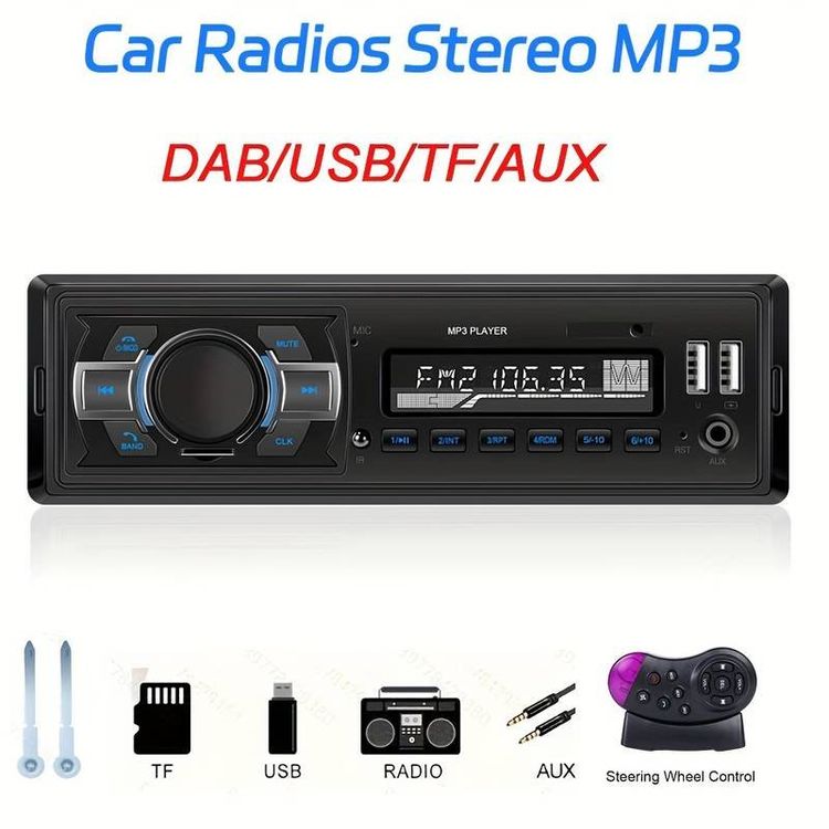 1DIN DAB Autoradio 12V mit MP3-Player USB/TF/AUX-IN mit Type (Neu und originalverpackt) in Aesch ...