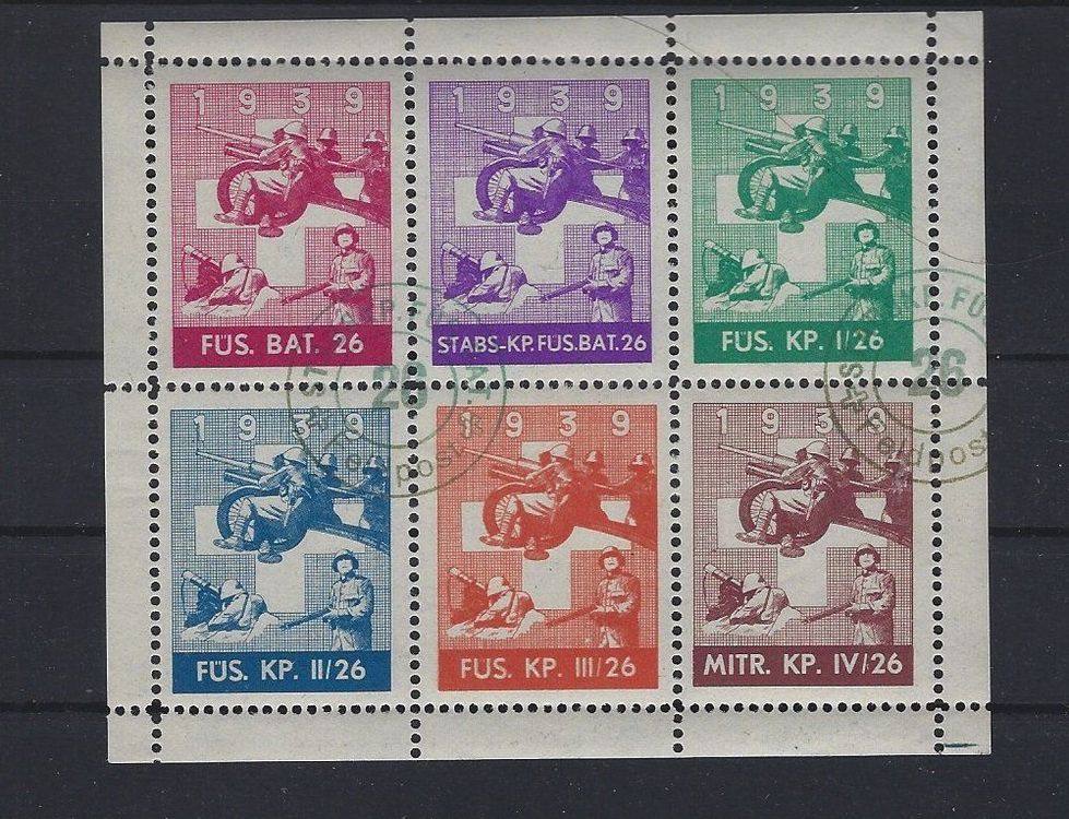 Füs.Bat. 26 Sechserbögli gez. 20.00 | Kaufen auf Ricardo