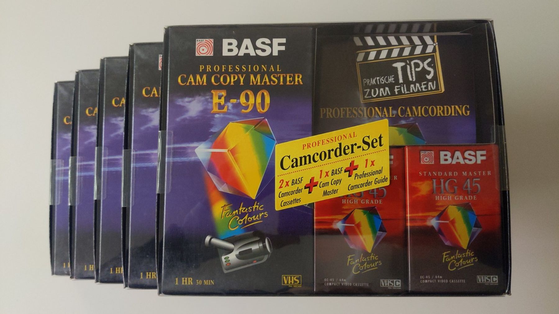 5x BASF Camcorder-Set VHS, E-90 und HG-45, Originalverpackt (Gebraucht) in Winterthur für CHF 1 ...
