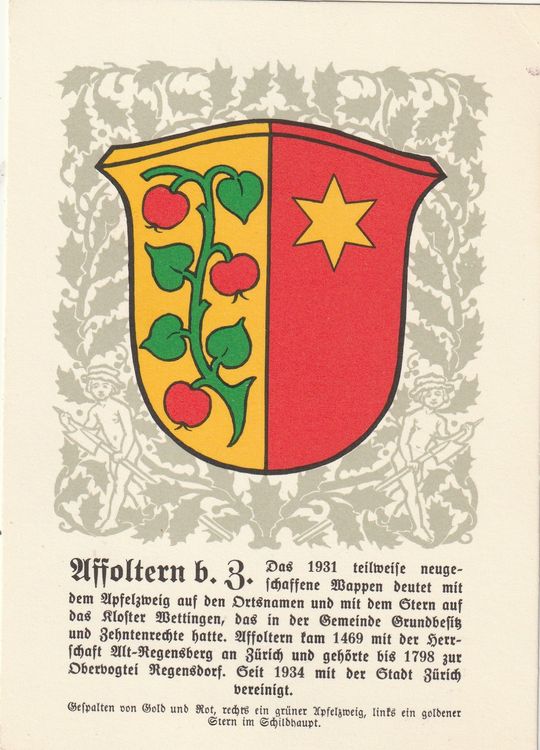 Gemeindewappen Affoltern b. Z. (Gebraucht) in Rorschacherberg für CHF 3 – mit Lieferung auf ...