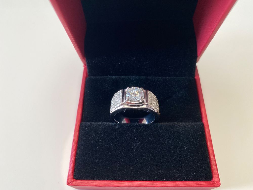 Bague Homme Platine PT950 Moissanite 1ct 52.5(6.25) | Kaufen auf Ricardo