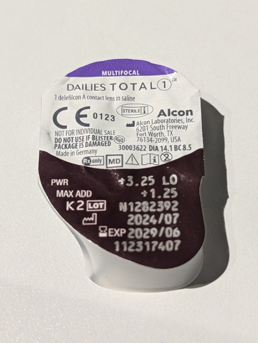 71 Dailies Total1 MULTIFOCAL Linsen +3.25 MAX ADD +1.25 (LO) (Neu ...