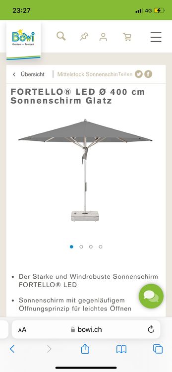 Glatz Sonnenschirm + Rollsockel | Kaufen auf Ricardo