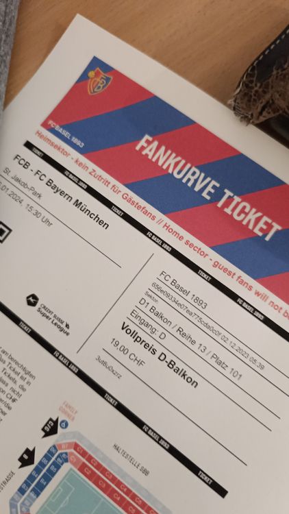 FC Basel FC Bayern Ticket (Neu (gemäss Beschreibung)) in Muttenz für ...