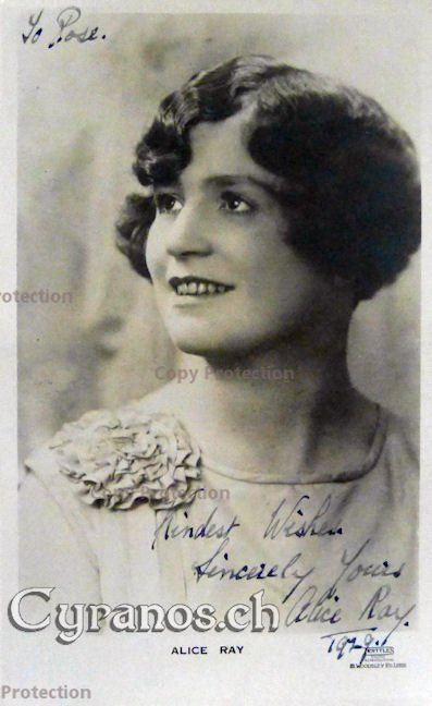 Alice Ray (1887-1944) Schauspielerin - Autogramm (Gebraucht) in ...