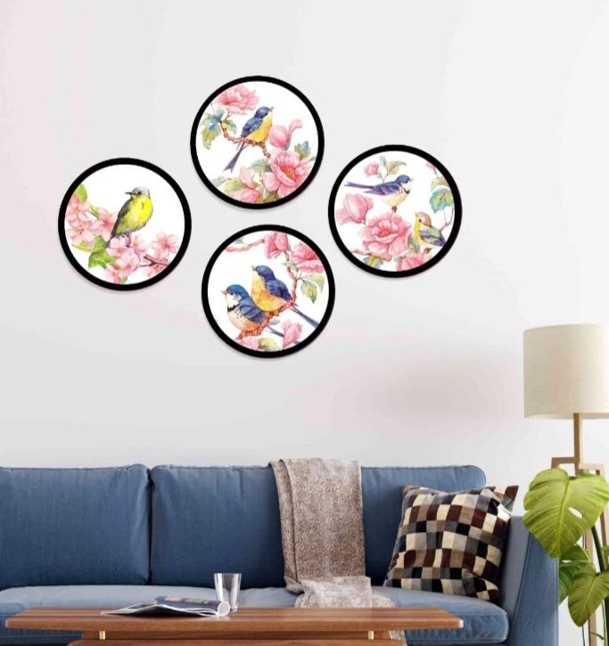 PAPER PLANE DESIGN Set of 4 round frames decoration | Kaufen auf Ricardo