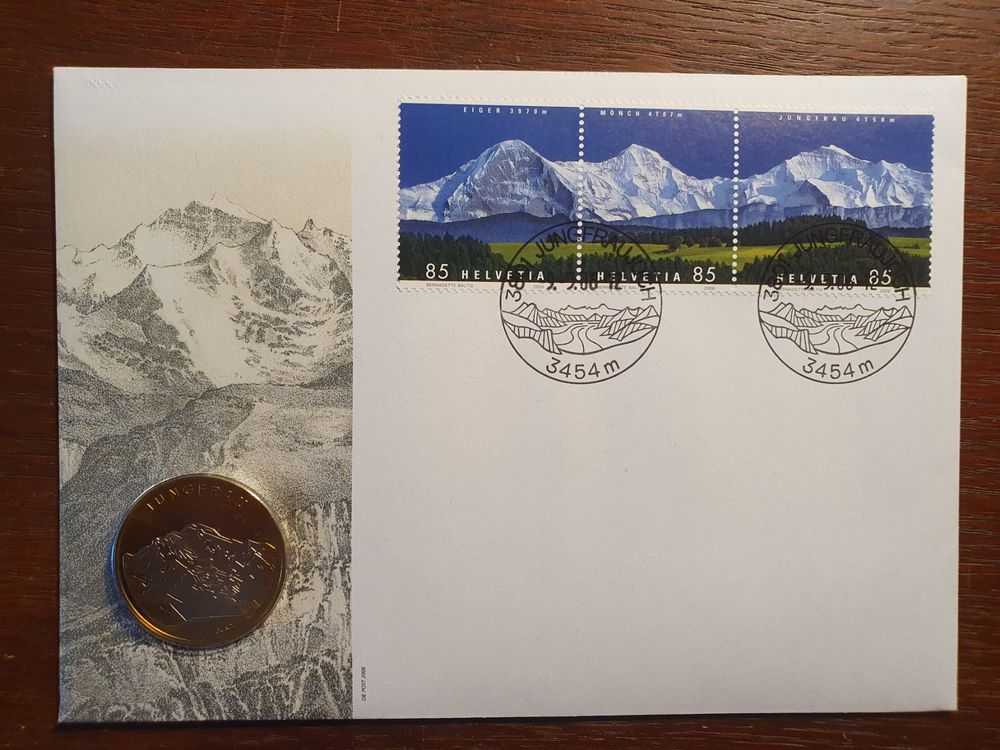 Numisbrief Jungfraujoch mit toller CHF 10.00 Münze (Usato) a Aesch LU per CHF 15.9 – con ...