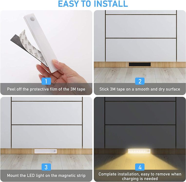 3x LED Sensor Licht mit Bewegungsmelder Schranklicht Magnet (Neu und originalverpackt) in ...