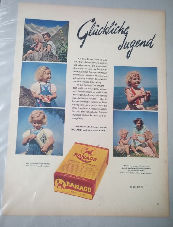 Banago Werbung 2X , Original, 1949 & 1953 (Neu (gemäss Beschreibung ...