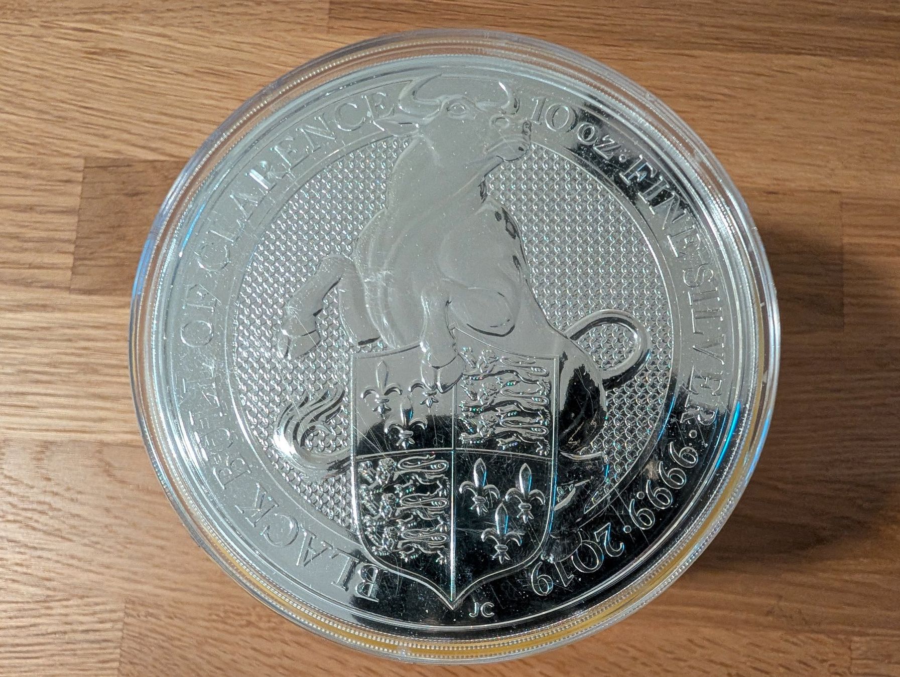 Silber 10oz 2019 - Queen Beasts - Black Bull of Clarence (Neu und ...