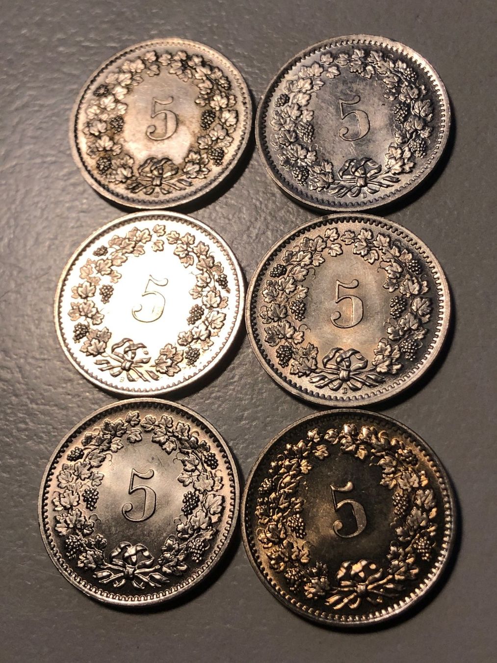 Lot mit 6 Stk. 5 Rp. (1965/67/68/69/71/79) (Gebraucht) in Schötz für ...