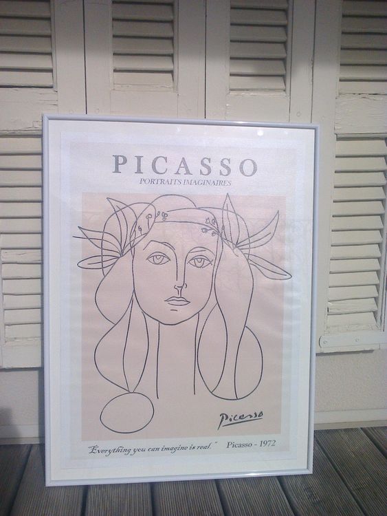 PICASSO 1972 Gesicht "Portrait imaginaire" Poster gerahmt (Neu (gemäss Beschreibung)) in ...