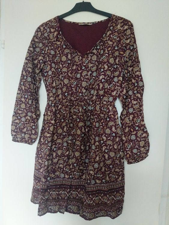 Kleid Dress Boho Goa Hippie dunkelrot *neu* Muster (Neu und ...