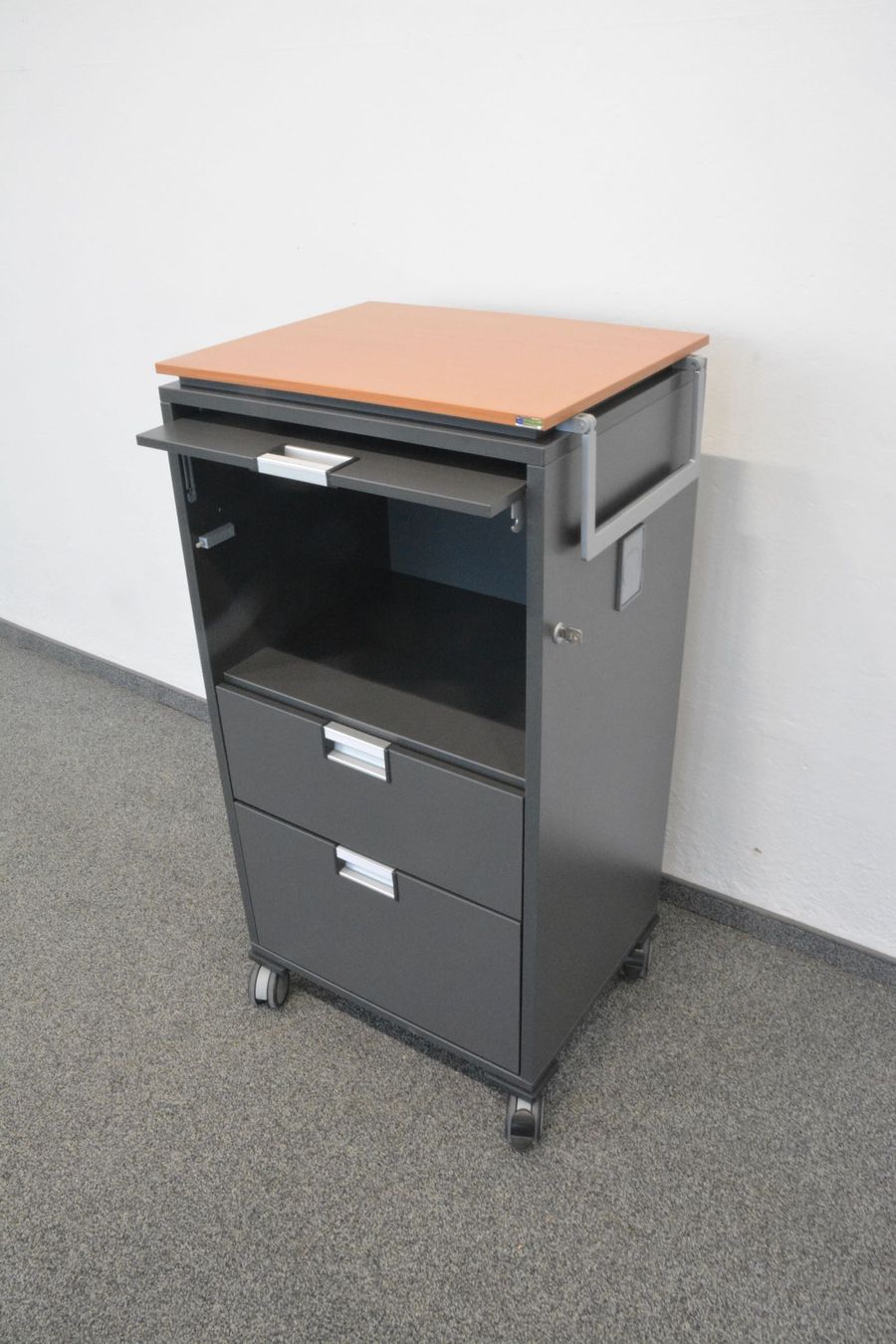 Steelcase Moby Roll-Caddy - Anthrazit-Buche - mit A5 (Gebraucht) in ...