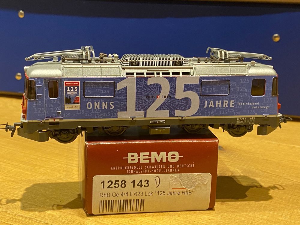 RhB H0m Bemo 1258 143 Ge 4/4 II 623 125 Jahre RhB | Kaufen auf Ricardo