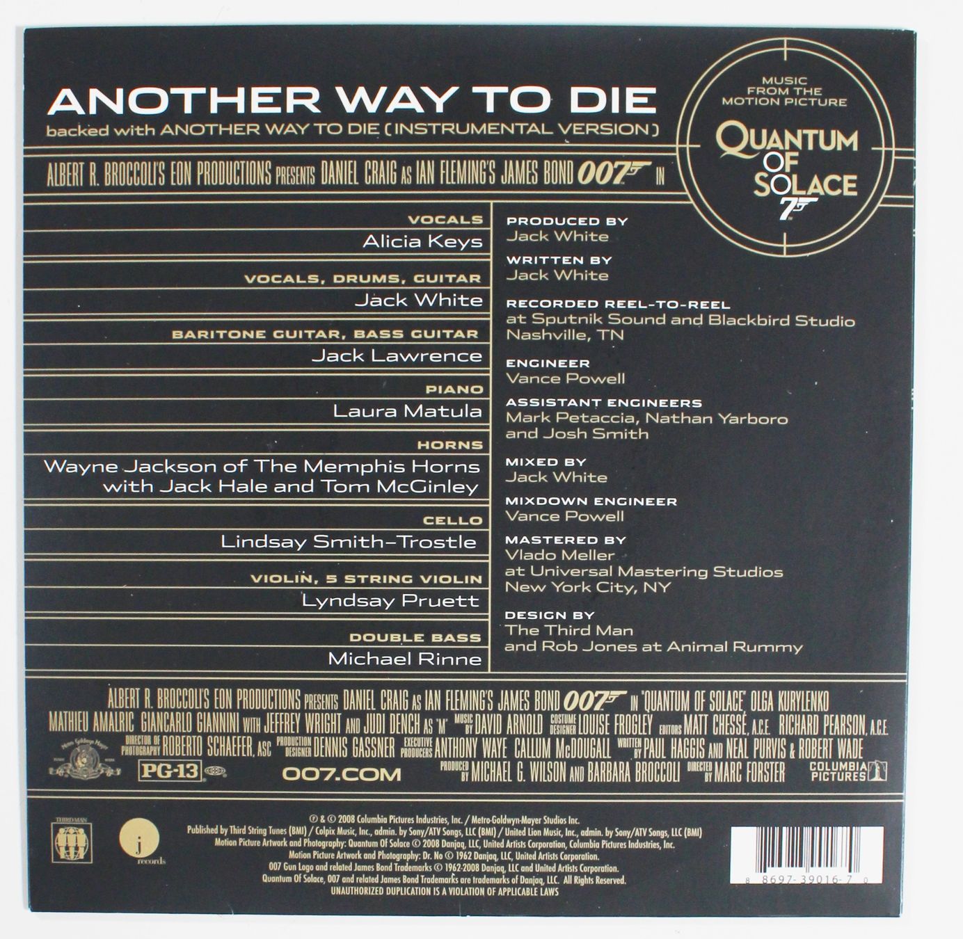 7" JACK WHITE ALICIA KEYS James Bond Song QUANTUM OF SOLACE (Neu ...